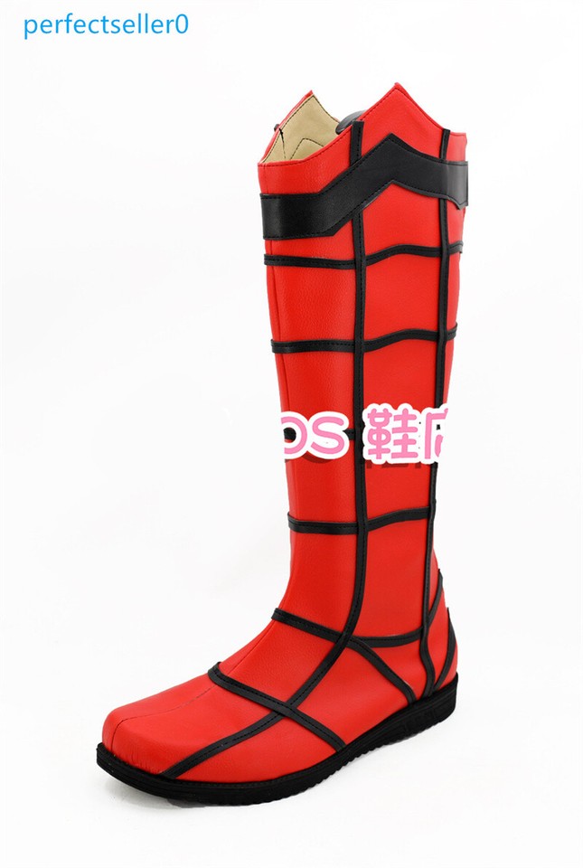 Spider-Man Cosplay Shoes Red Long Boots Custom Men's Leather Boot ...