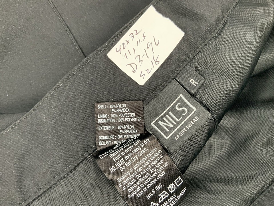 Nils Sportswear Melissa Ski Pants Sz 16 Black Nylon Lycra Bootcut YGI ...