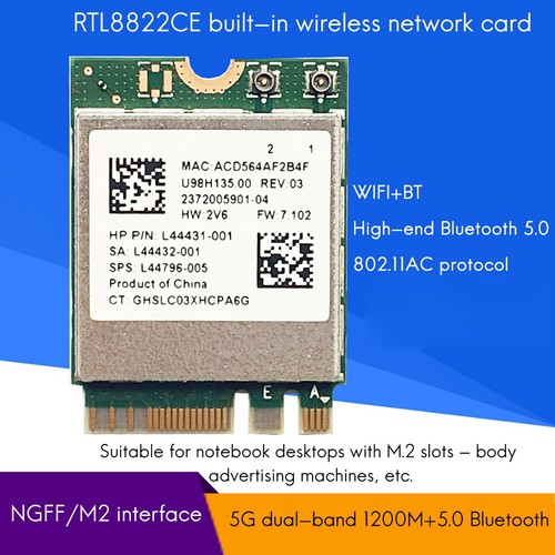 RTL8822CE Wireless Network Card 2.4G/5G Dual Band Gigabit Wifi ...
