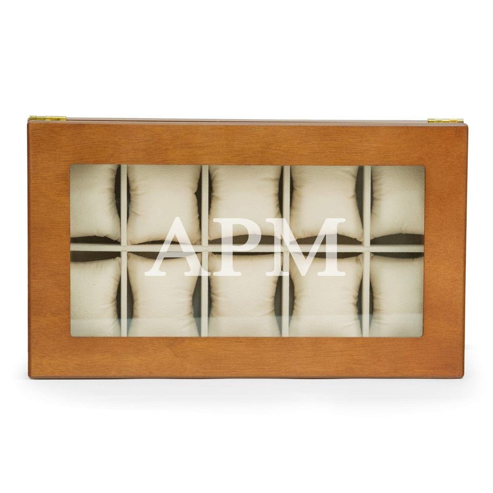 Custom Personalized Watch Box Organizer - 48 Slot Luxury Solid Wood ...