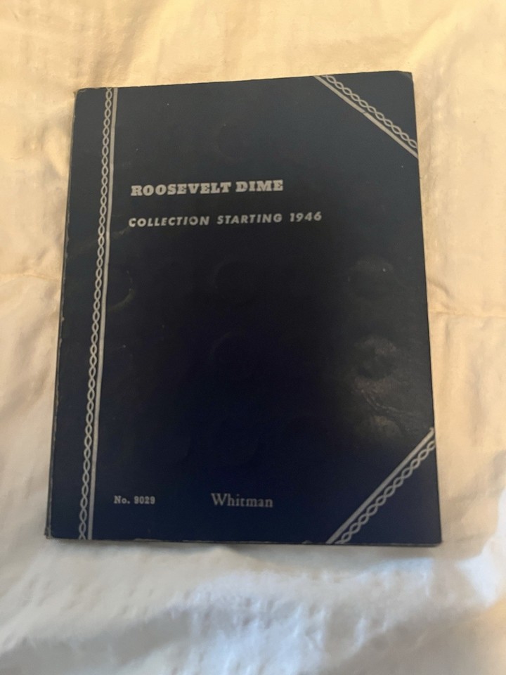 Real Silver 1946-1964 Complete Set Roosevelt Dimes Album 48 coins. No ...