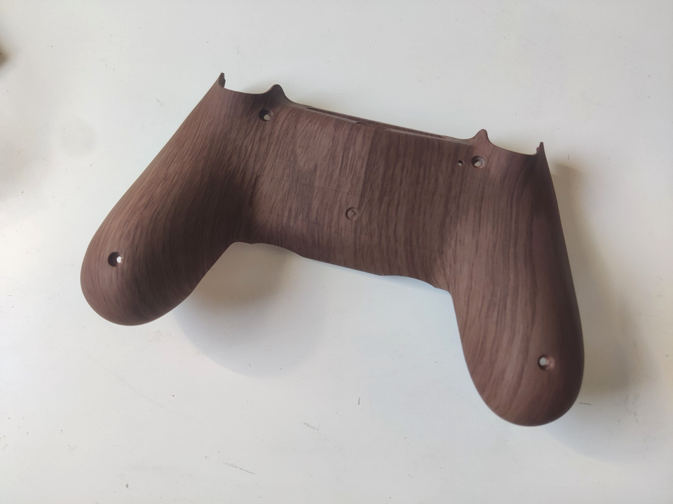 Wood Grain Soft Touch Back Shell for PS4 Controller Replacement Rear ...