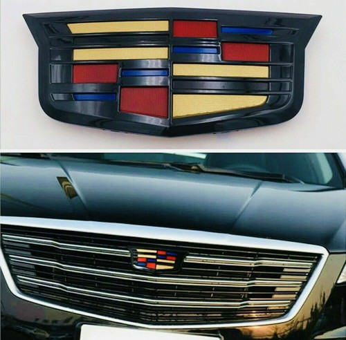Front & Rear Black & Color Crest Cadillac Logo Badge Emblem for XTS CT6 ...