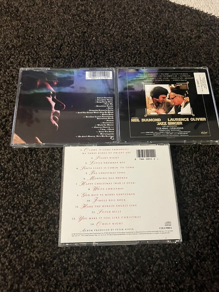 Neil Diamond 3 CD Lot - Collection Jazz Singer Sdtk & Christmas Album ...