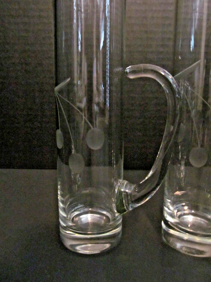 VINTAGE HAND BLOWN TALL DUBBLE SHOT GLASS SET 4 ETCHED GLASSES | eBay