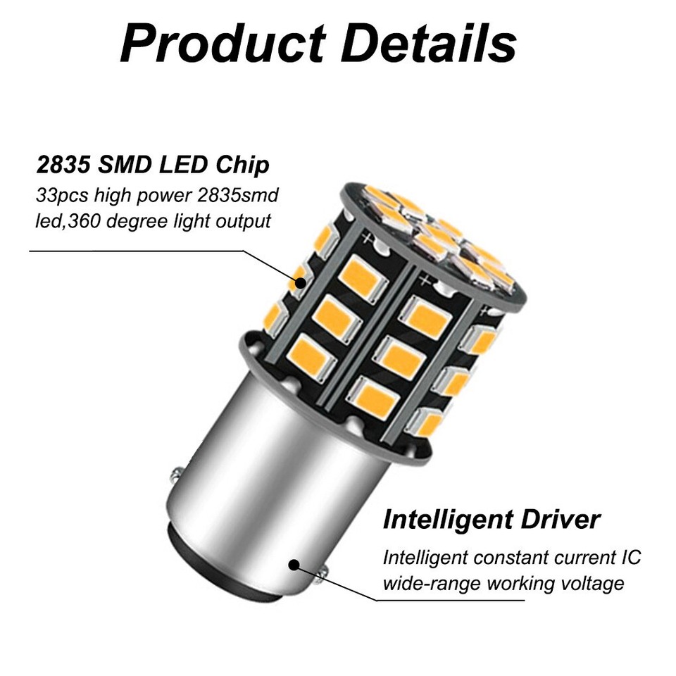 2Pcs Super LED Turn Signal Bulbs for Kawasaki 92069-055 BULB 12v 3w ...