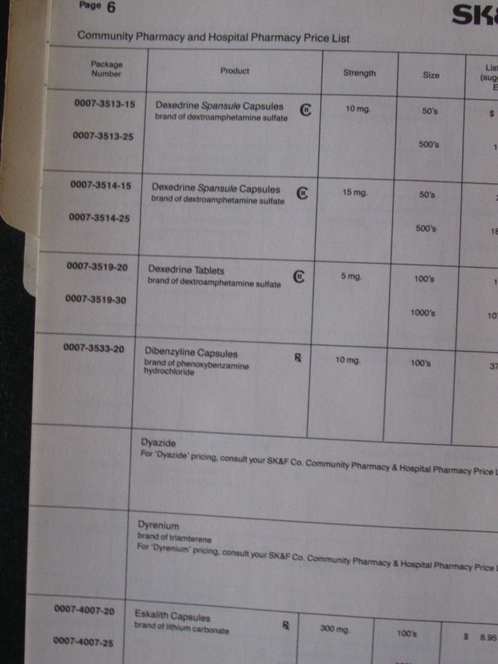 1960 Smith KLINE & French SKF PHARMACEUTICAL Catalog with TABLET Chart ...