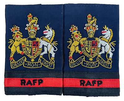 RAF Warrant Officer RAFP rank Slides. Hand Gold Embroidered. Pair ...