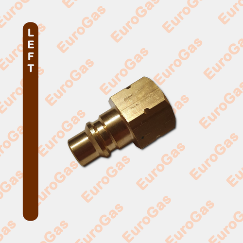 Gas adapter with LEFT HP-WC bottle W21.8x1/14" LH quick coupling for ...
