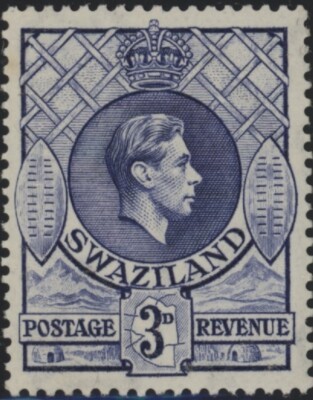 Swaziland George VI 3d deep blue stamp SG 32b mint | eBay UK