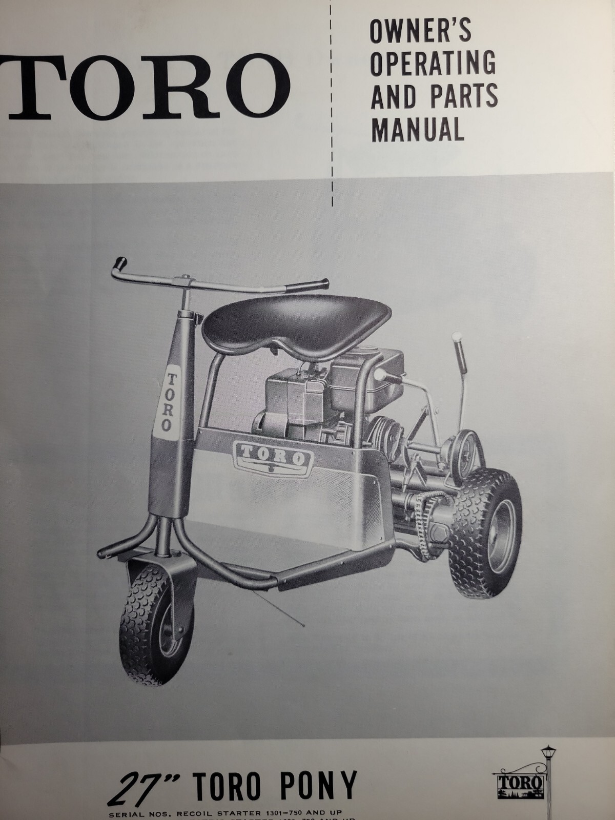 TORO 1957 Pony 27" Riding Reel Lawn Mower Owner & Parts Manual | eBay