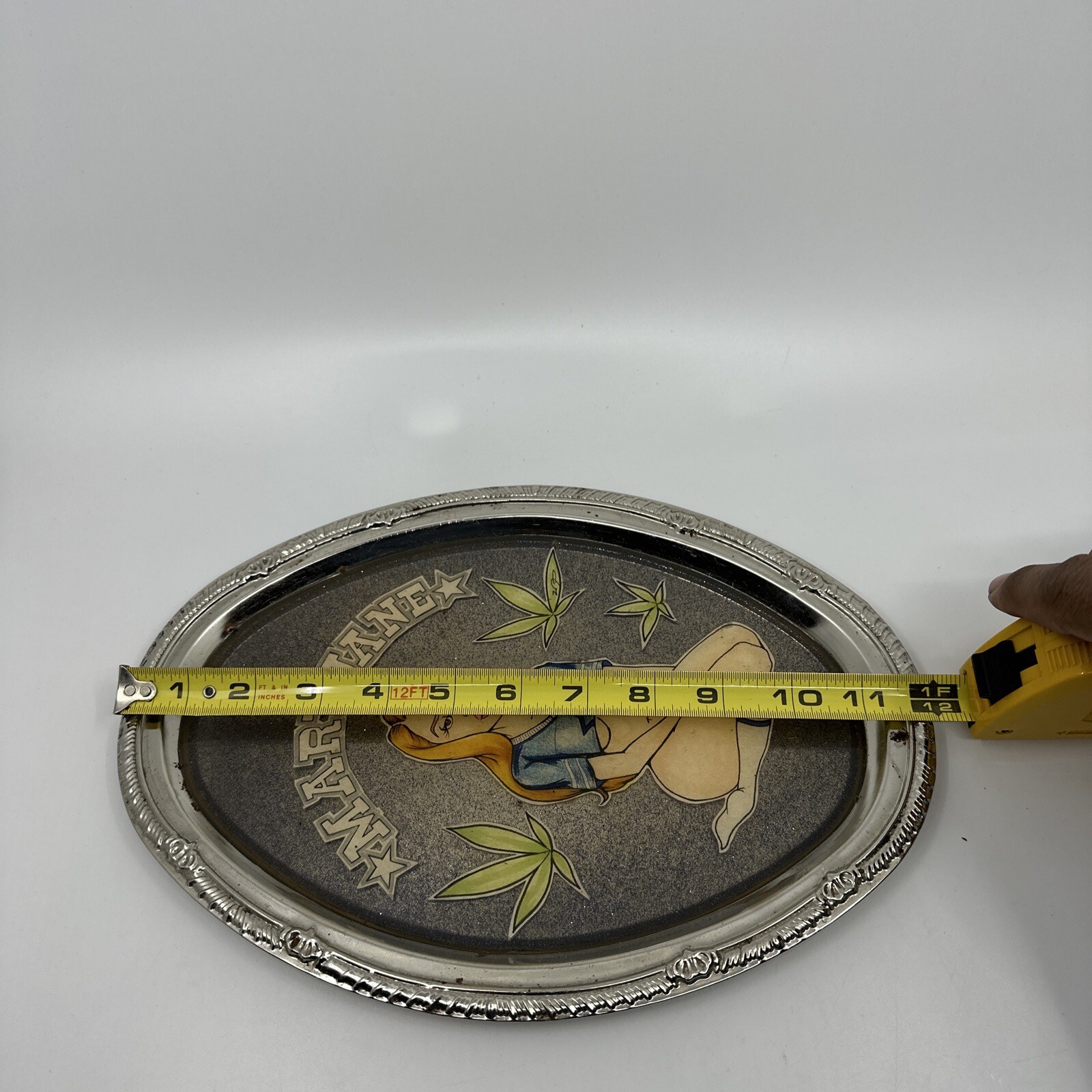 Decorative Oval Serving Tray Platters Metal Scroll Pattern With ...