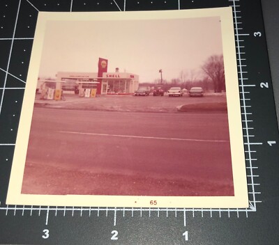 1960s SHELL Gas Station SIGN Pumps Vintage COLOR Snapshot PHOTO | eBay