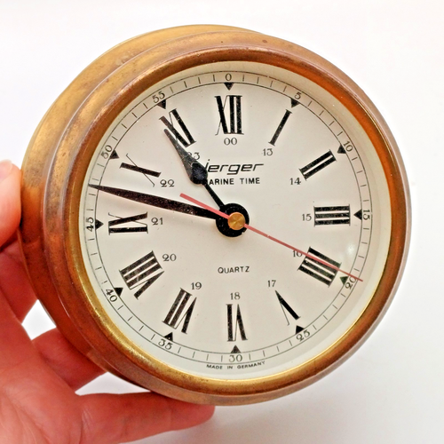 Jerger Marine Time Quartz Vintage Brass Wall Clock Made in Germany | eBay