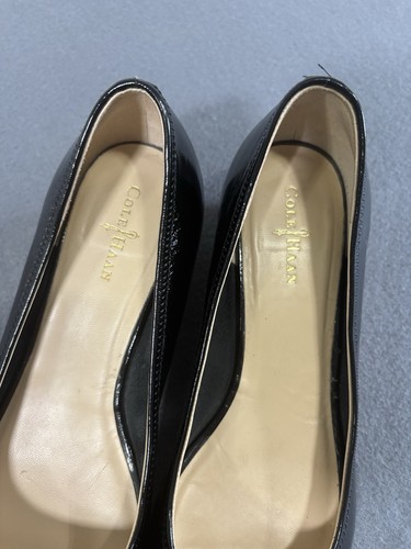 Cole Haan Air Tali Wedge Open Toe Shoes Size 7.5B D37486 Black Patent ...