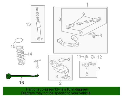New OEM Genuine Toyota Tacoma Front Strut Tension Rod Arm 48670-35011 ...