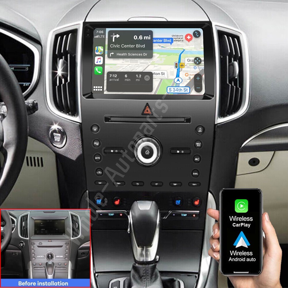 Carplay For 2010-2015 Ford Edge Android 13 Car Stereo Radio Navi GPS ...