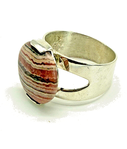 Jay King DTR Sterling Silver Rhodochrosite Striped 925 Silver Ring Sz ...