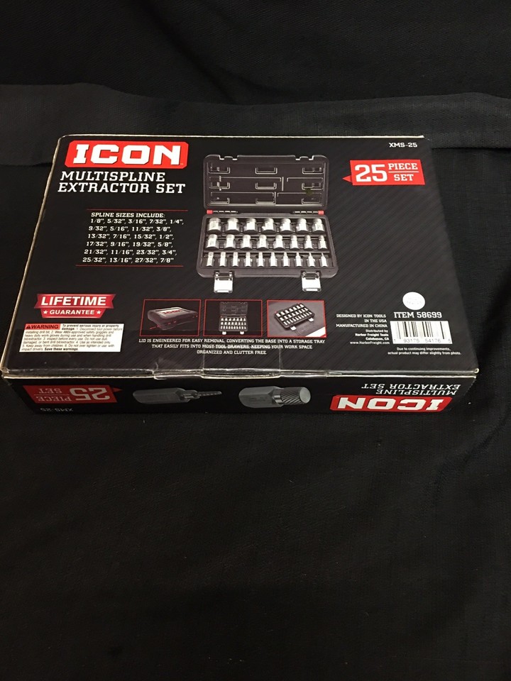 Icon Multispline Screw Extractor Set -25 piece set (Part #58699) XMS-25 ...