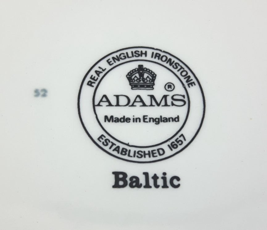 Adams Baltic - 2x Blue & White 20cm / 8" Salad Side Plates - Ironstone ...