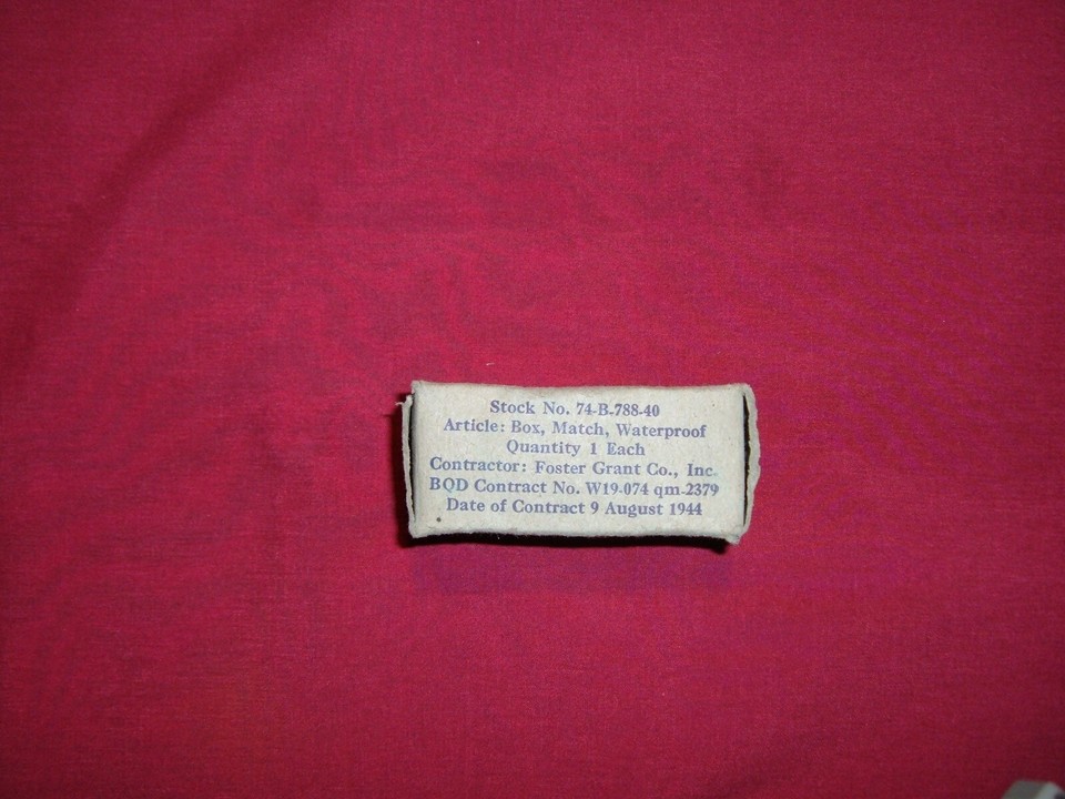 WW2 WATERPROOF SAFETY MATCHES USMC NAVY ARMY MEDICAL FIRST AID KIT ...
