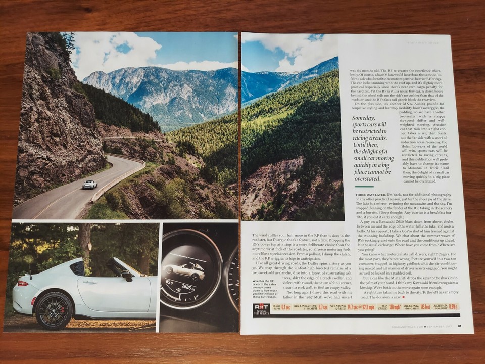 MAZDA MX-5 MIATA RF MAGAZINE ARTICLE GAINS A HARD TOP AND LOSES NOTHING | eBay