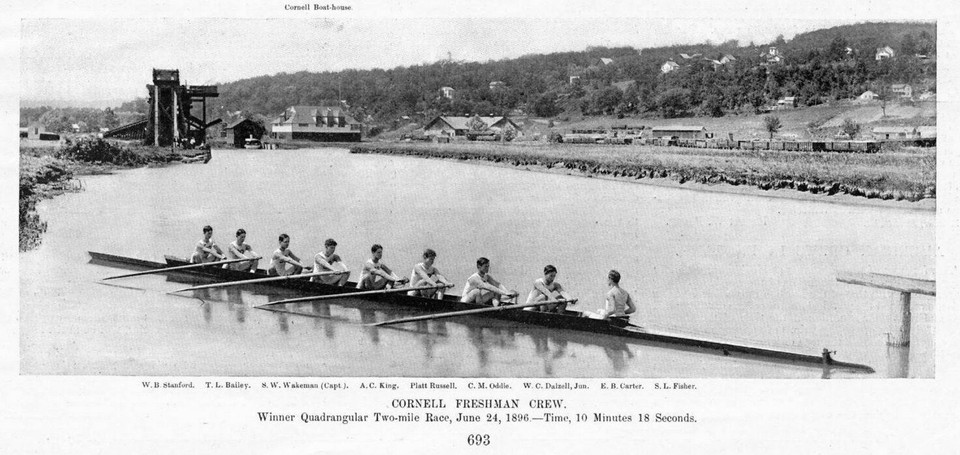 CORNELL UNIVERSITY ROWING VARSITY FRESHMEN CREW TWO FOUR MILE RACE BOAT ...