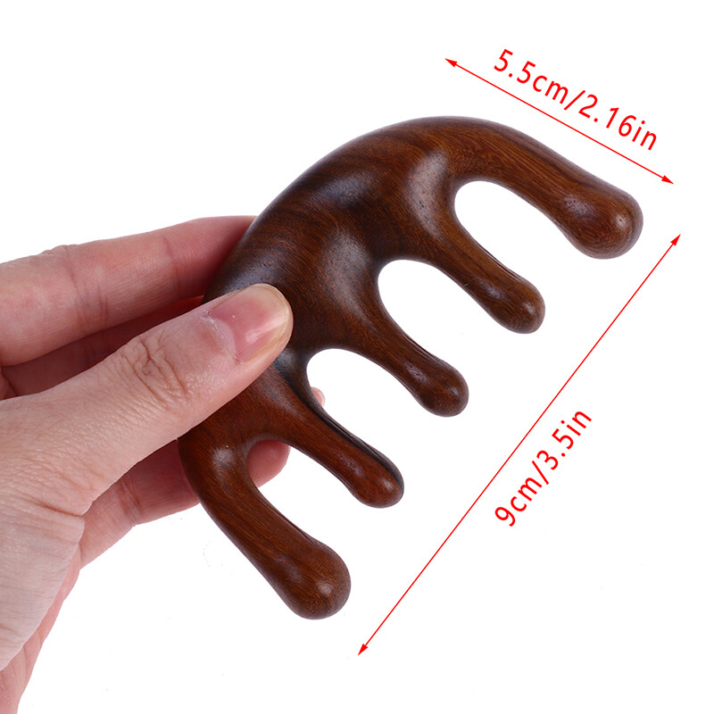 1PCS Meridian Massage Comb Five-Tooth Handleless Wooden Point ...