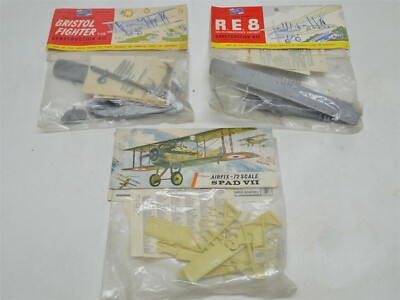 Vintage WWI AIRFIX Plastic Model Kits- R.E.8- SPAD VII -Bristol Fighter ...