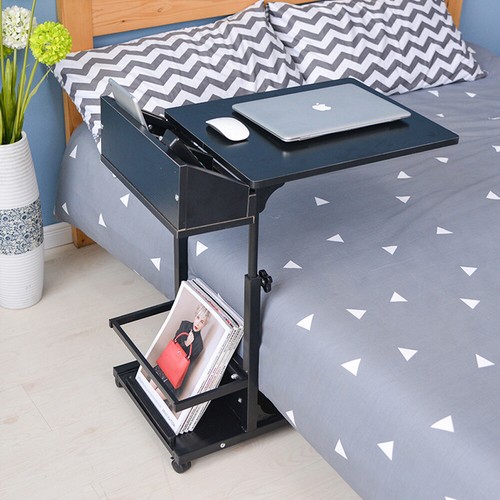 Mobile Over Bed Chair Table Desk Hospital Height Adjustable Overbed ...