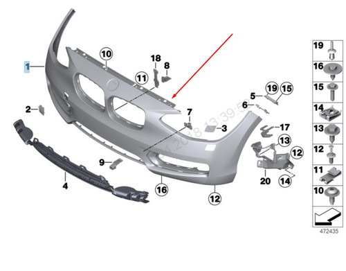 NEW BMW 1 F20 FRONT BUMPER 51117429711 7429711 2016 OEM | eBay