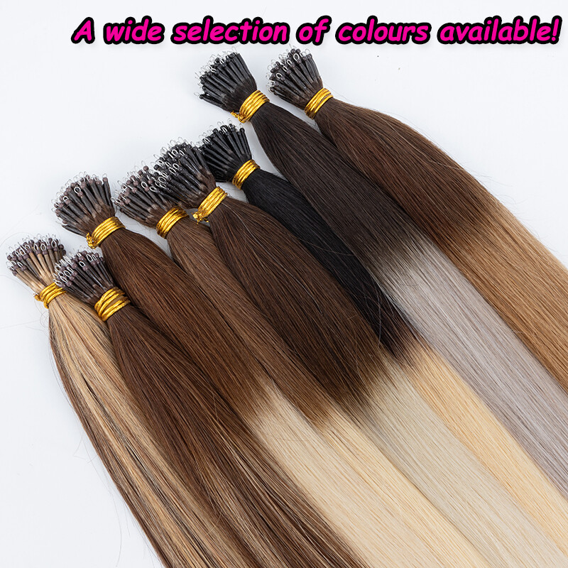 Nano Ring Remy Human Hair Extensions Micro Loop Nano Bead Balayage ...