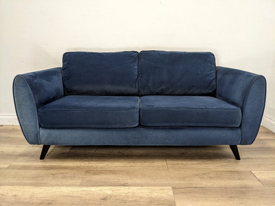 SOFA 3 Seater DFS Chico Blue Fabric Removable Seat Back Cushions FREE ...