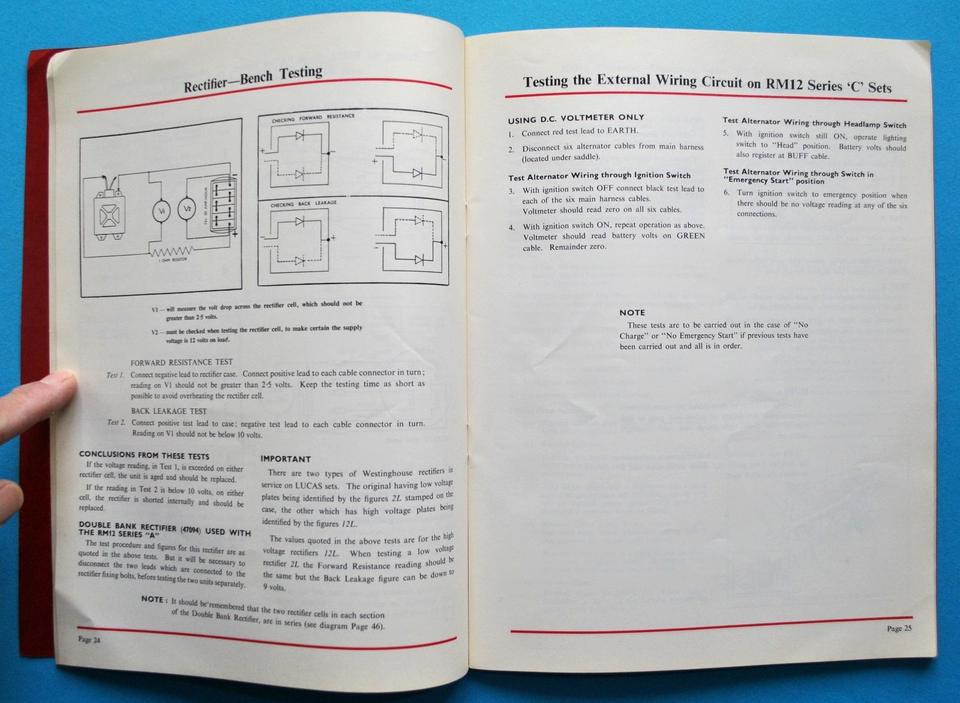 1950s-60s Lucas Electrical Service Manual Motorcycle Book BSA Triumph ...