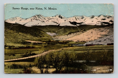 Snowy Range Raton NM 1914 Postcard Lajunta Albequerque Railroad Post ...
