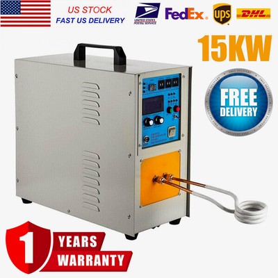 15KW High Frequency Induction Heater Furnace 30-100 KHz 380V Melting ...