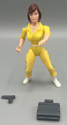 TMNT Teenage Mutant Ninja Turtles 1988 April O'Neil Blue Stripe w/ Gun ...