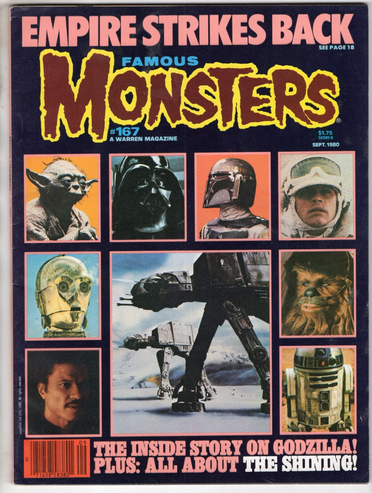 FAMOUS MONSTERS FILMLAND #167 1980 Godzilla EMPIRE STRIKES BACK Warren ...