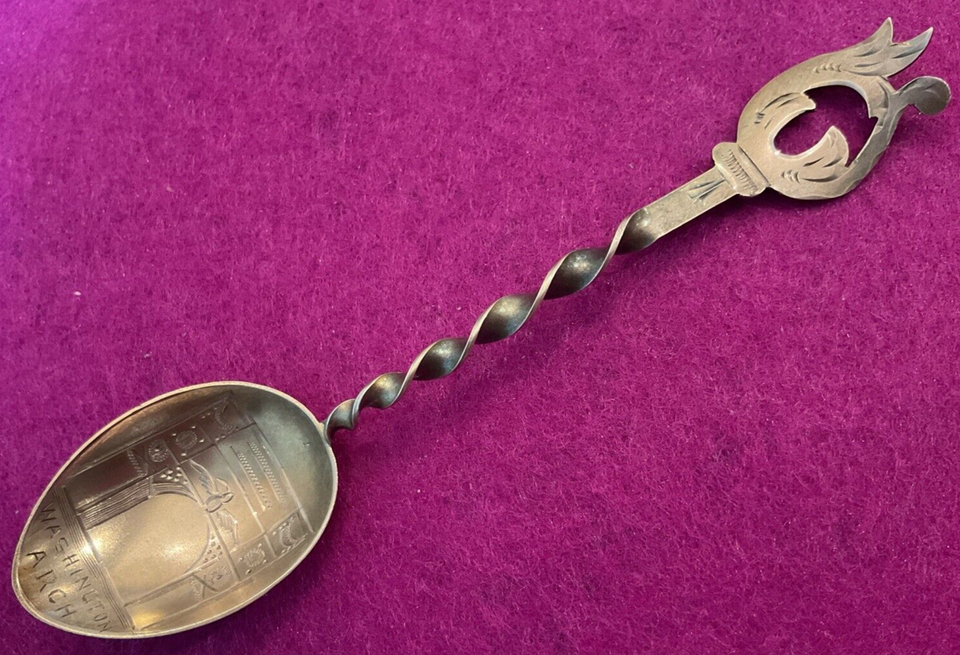 RARE! Washington Square Arch 1895 Demitasse Sterling Souvenir Spoon ...