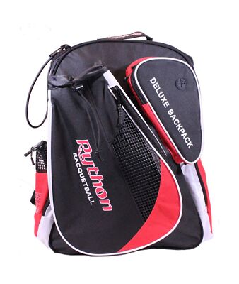 Python Deluxe "Backpack" Racquetball Bag Series (Black/Blue, Black/Red) Colors | eBay