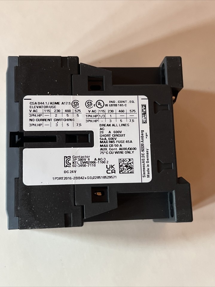 1PC NEW Siemens 3RT2016-2BB42 Sirius Power Contactor 24VDC Coil, 9A ...