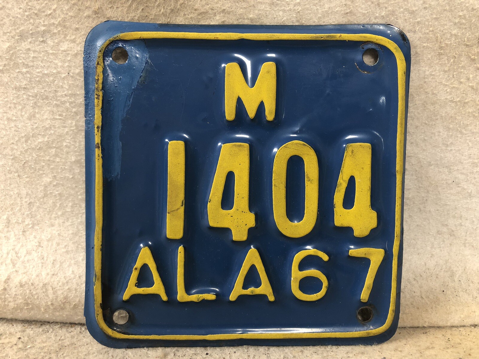 Vintage 1967 Alabama Motorcycle License Plate TOUCHUP | eBay
