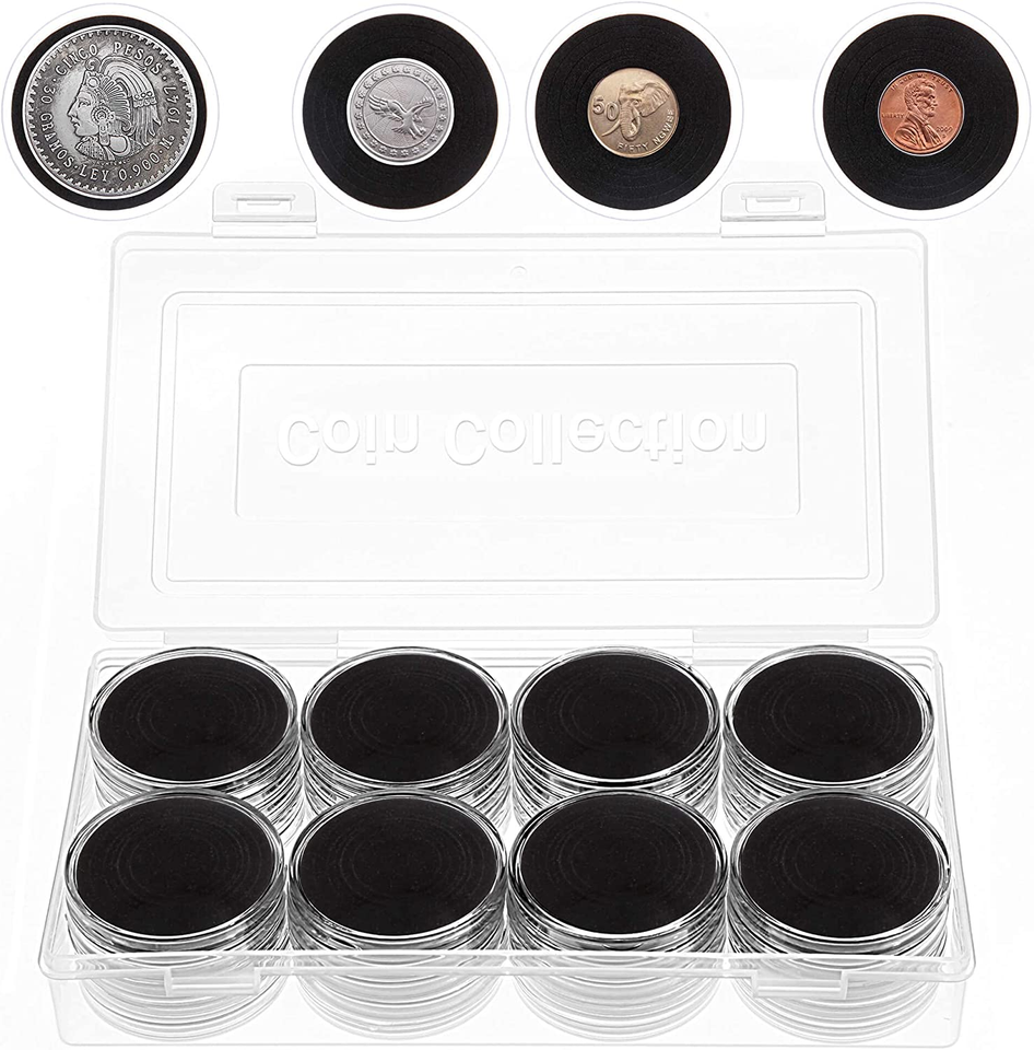 46Mm Coin Capsules, with Foam Gasket and Plastic Storage Box, for Coin ...