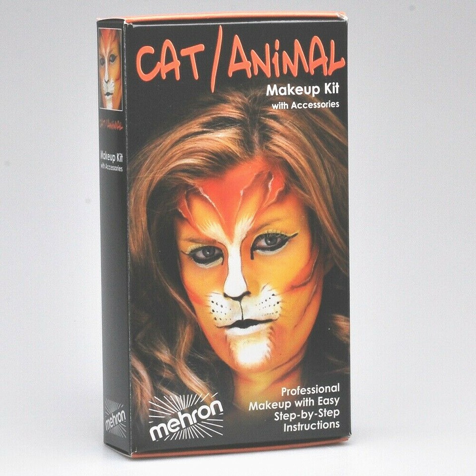 Cat Animal Makeup Kit Mehron professional instruction plus accessories ...