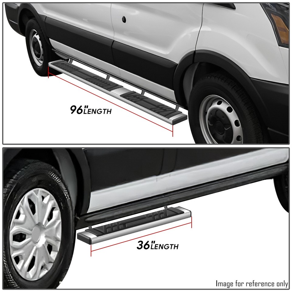 For 2015-2024 Ford Transit 150/250/350 6.5" Flat Side Step Bar Running ...