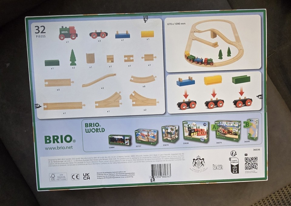BRIO Classic Wooden Railway Train Set for Kids Age 3 Years Up - 65th ...