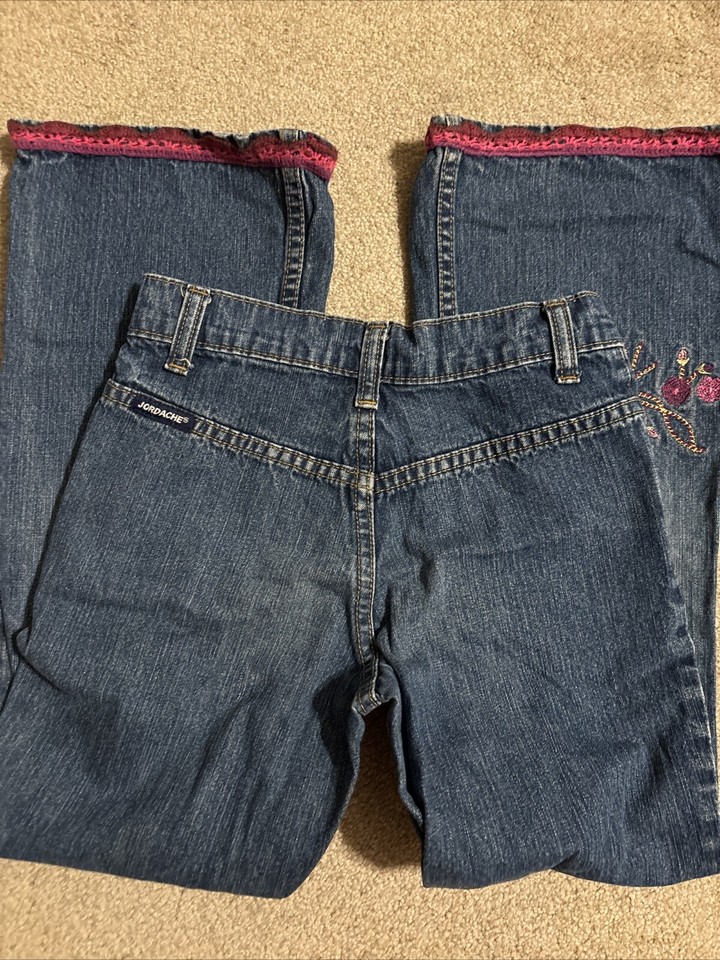 Vintage Girls Jordache Jeans, embroidered Flared bell bottoms, Size 7 ...