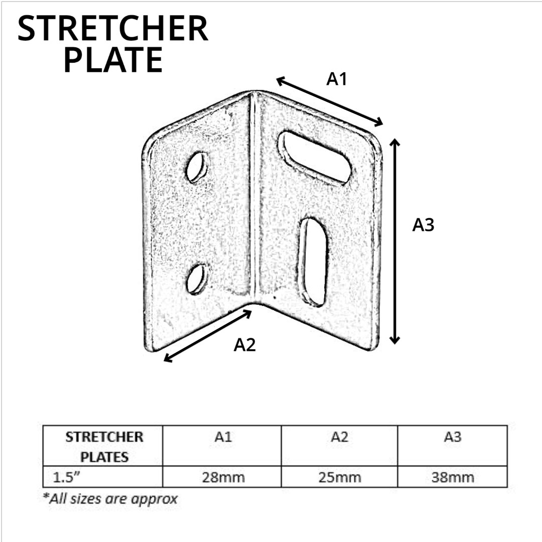 Corner Braces Corner Plates Mending Stretcher Tee Plate Zinc/Yellow ...