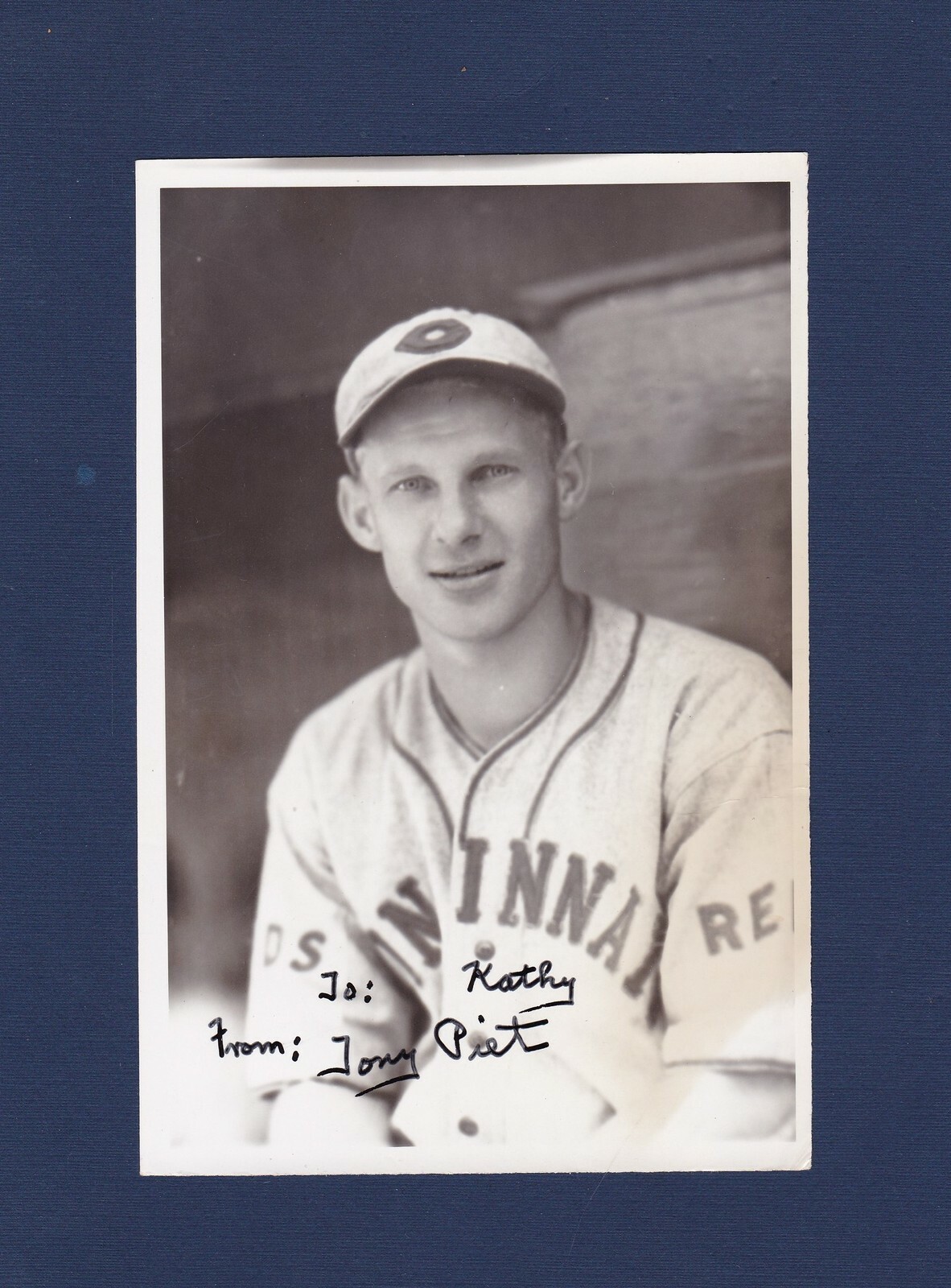 Tony Piet signed original 1934-35 Cincinnati Reds b&w photo 1906-1981 ...