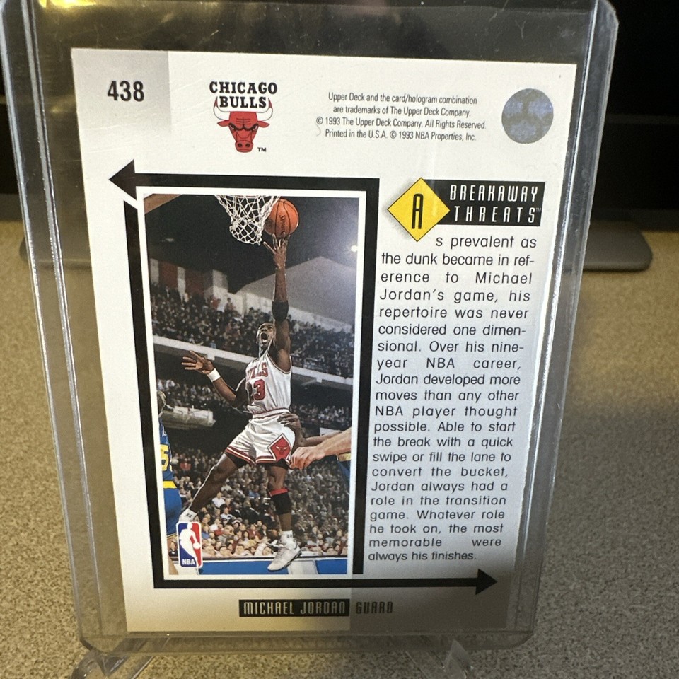1993-94 Upper Deck Breakaway Threats Michael Jordan #438 Chicago Bulls ...